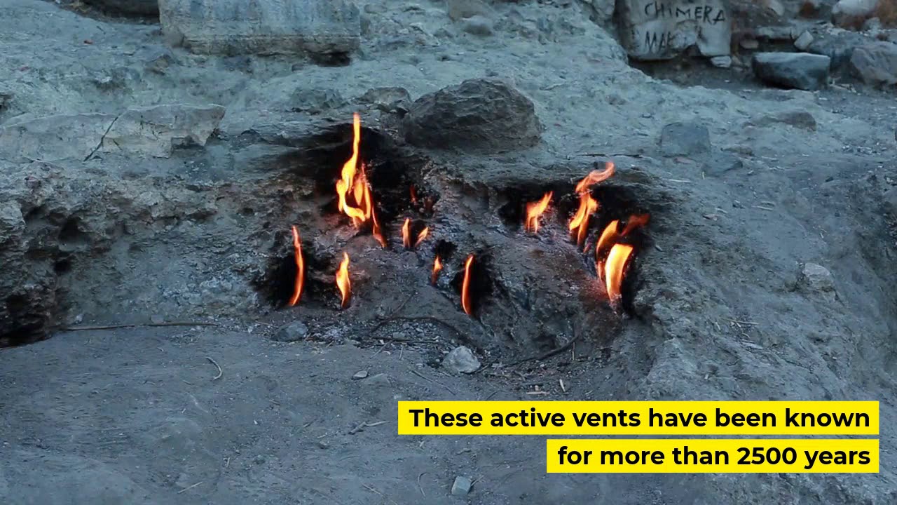 Natural hydrogen in eternal flames in Chimaera - YouTube