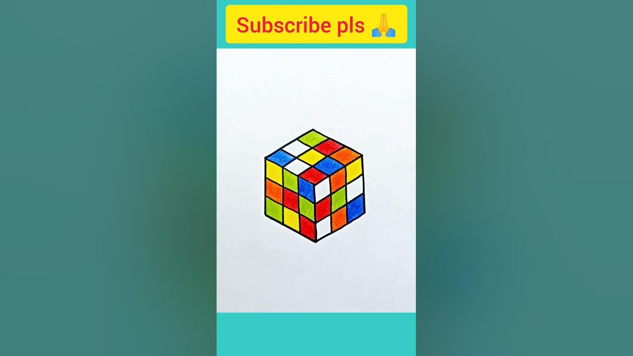 How to Draw a Rubik's Cube Easy for Kids Step by Step#shorts #drawing #art #kids - YouTube