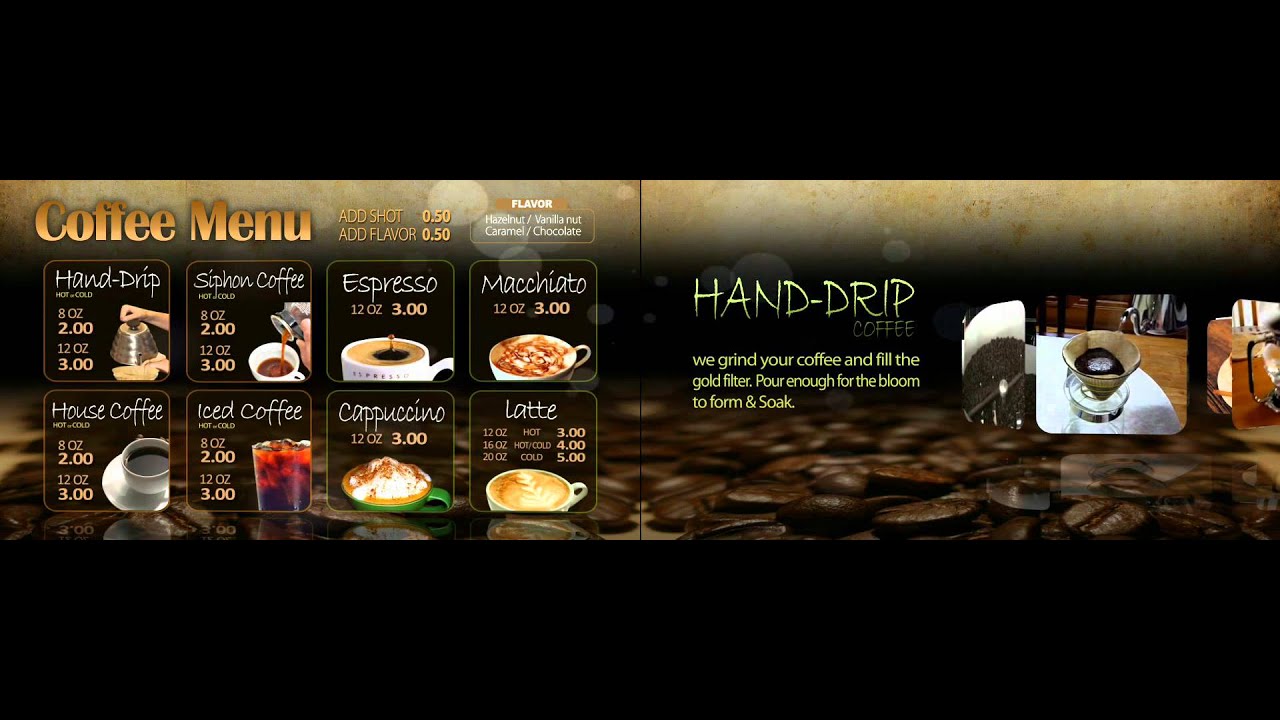 IOTA DIGITAL MENU Coffee - YouTube