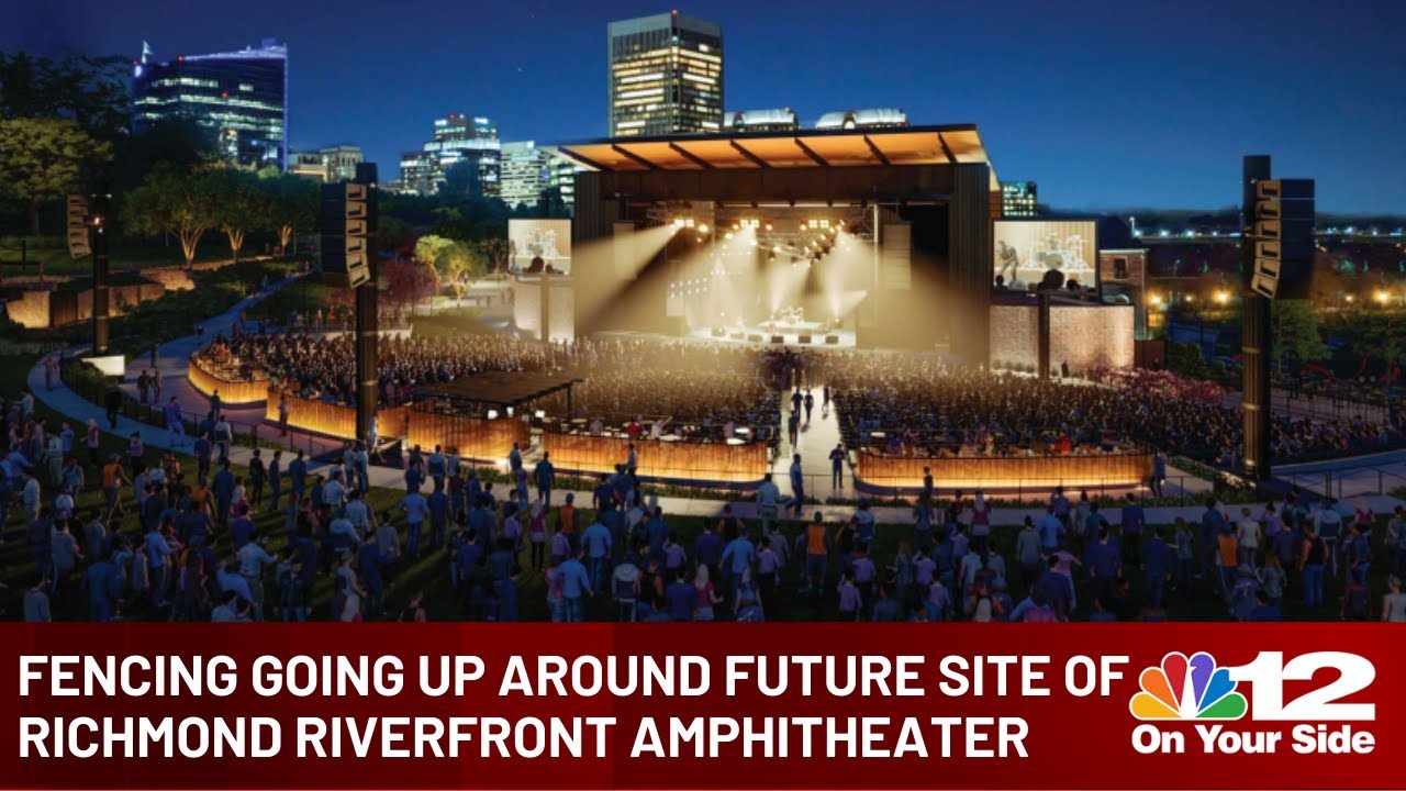 Fencing up around future site of amphitheater - YouTube
