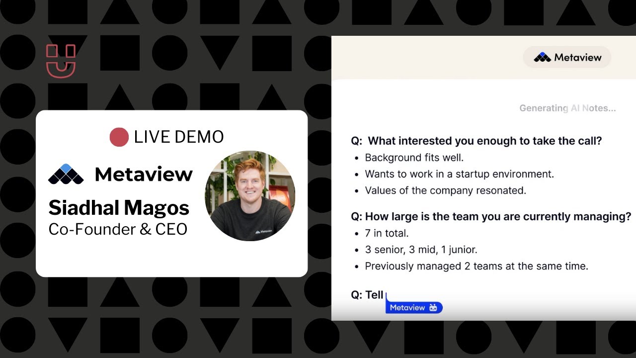 Metaview.ai demo with Siadhal Maghos - YouTube