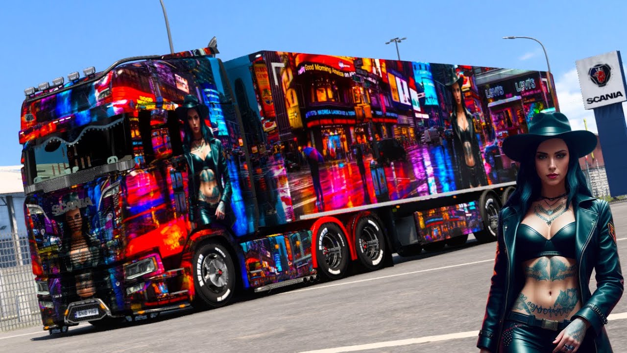 Night City Woman Skin Scania - YouTube