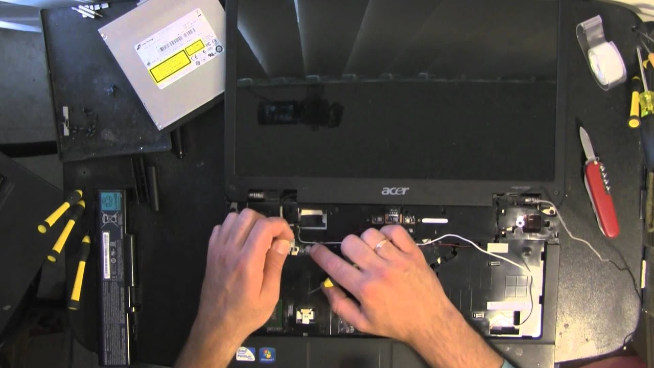 ACER ASPIRE 5734Z take apart video, disassemble, how to open ...