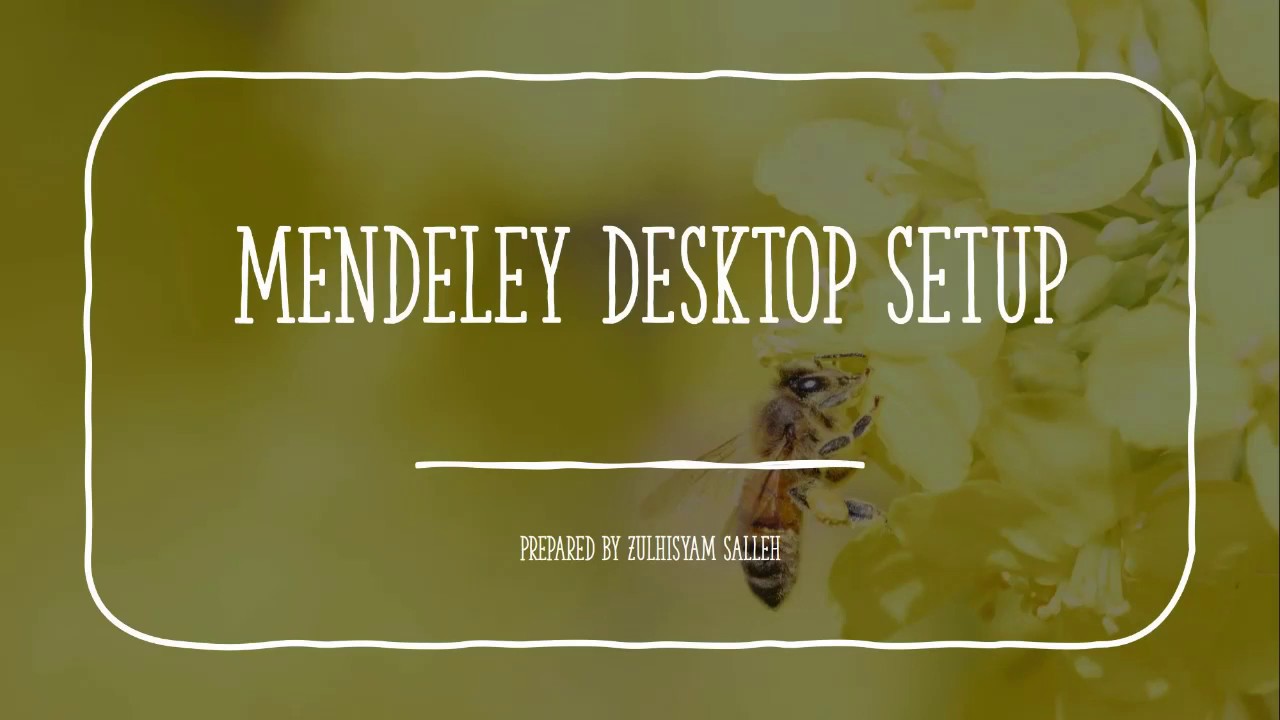 Mendeley Desktop Setup - YouTube