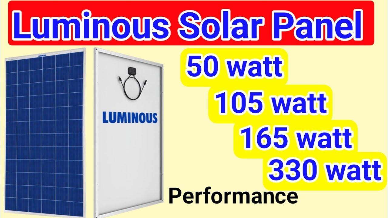 Luminous solar panel | Luminous solar panel review - YouTube
