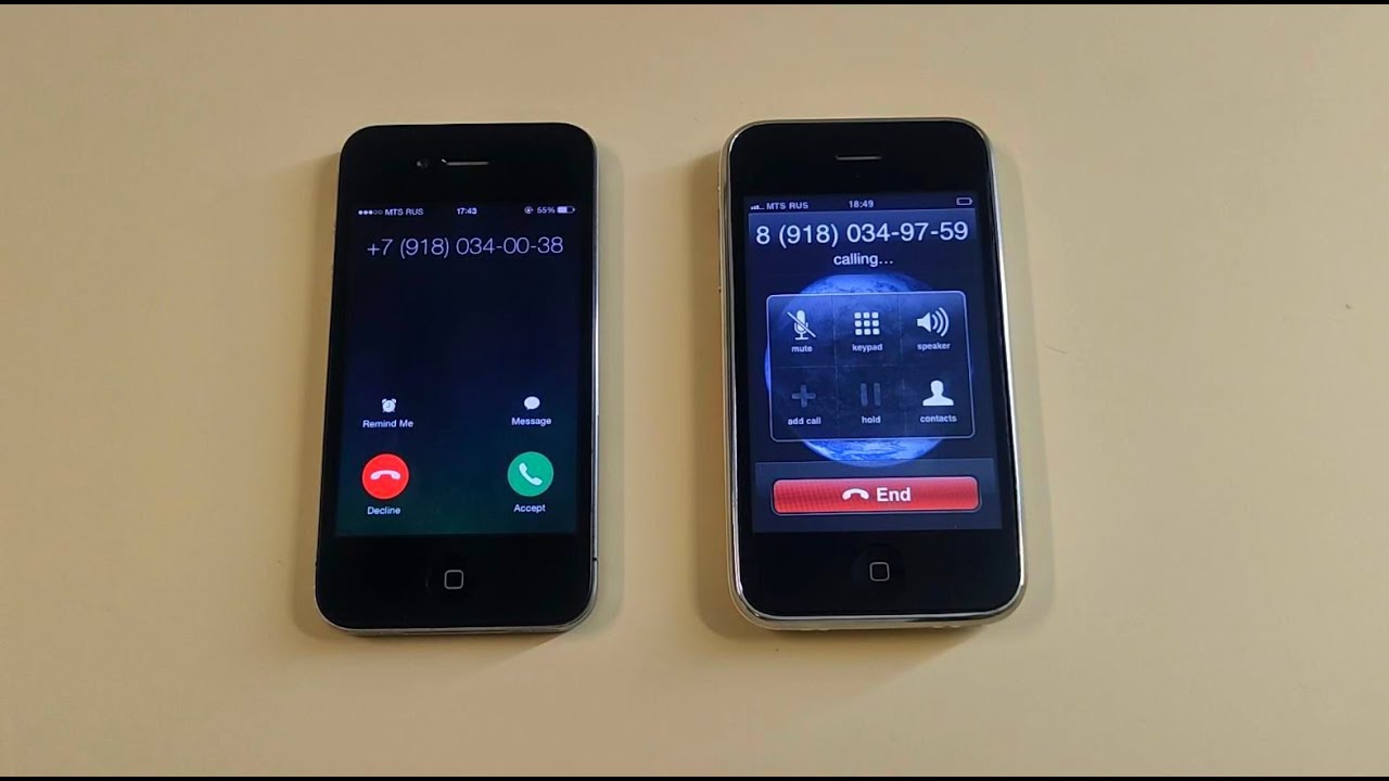 Incoming call & Outgoing call at the Same Time Apple iPhone 3 vs 4 ...