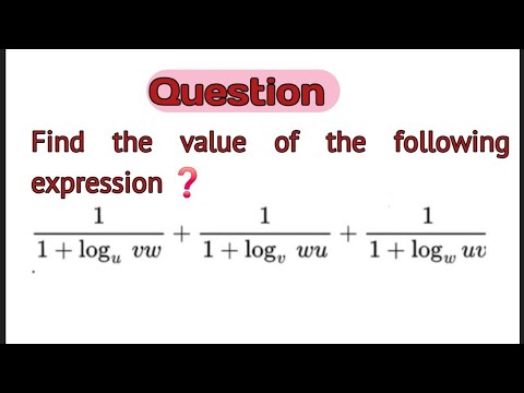 Another Nice logarithm Question Solving Technique - YouTube