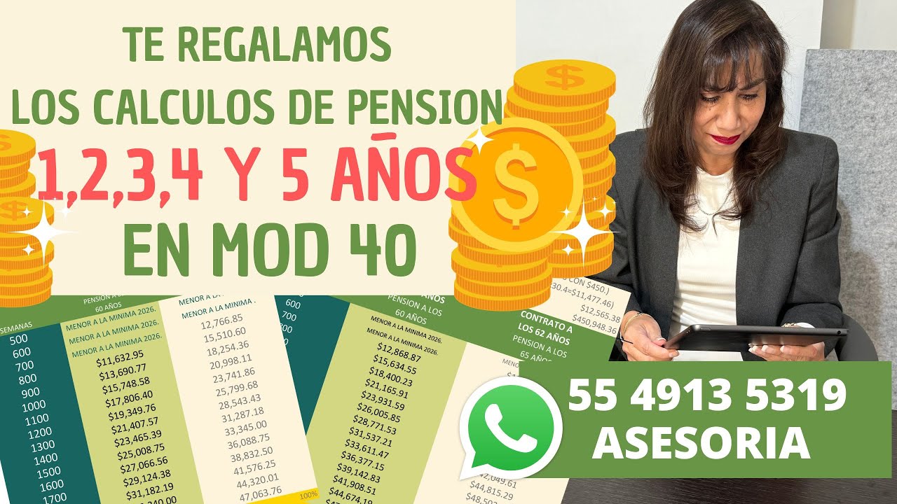 TE REGALAMOS LOS CALCULOS DE PENSION 1,2,3,4,5 AÑOS EN MOD 40 - YouTube