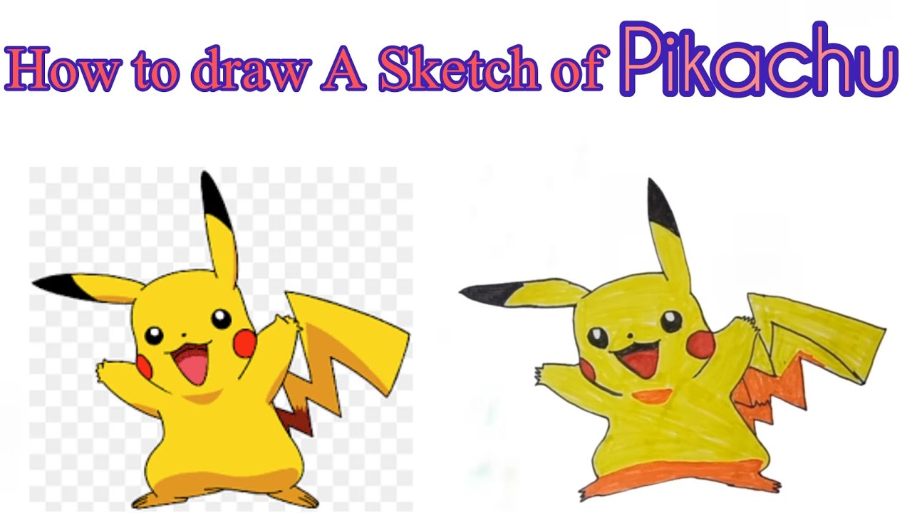 How to Draw a Sketch of Pikachu step by step. Pikachu Drawing - YouTube