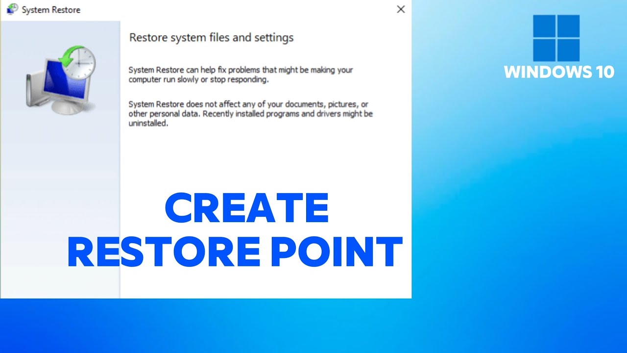 Creating A Windows 10 System Restore Point: Step-By-Step Guide - YouTube