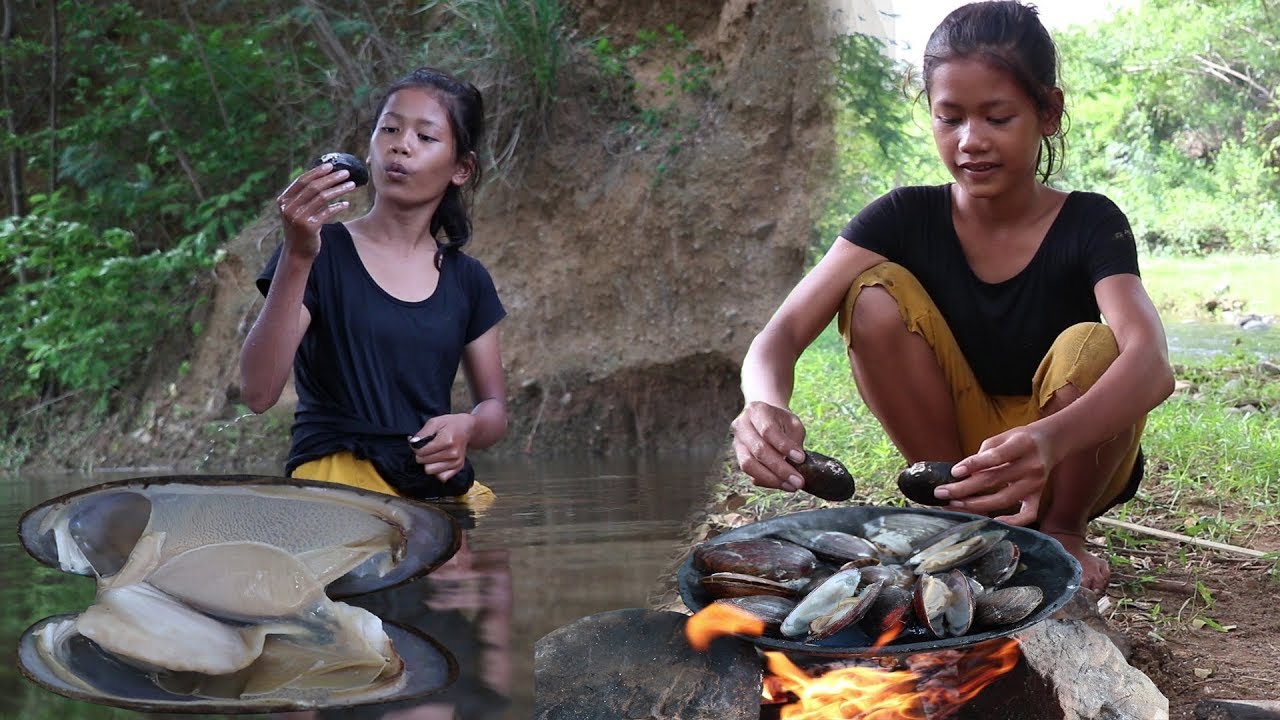 My Natural Food: Find Shellfish In River to Burn For Food - Cooking ...