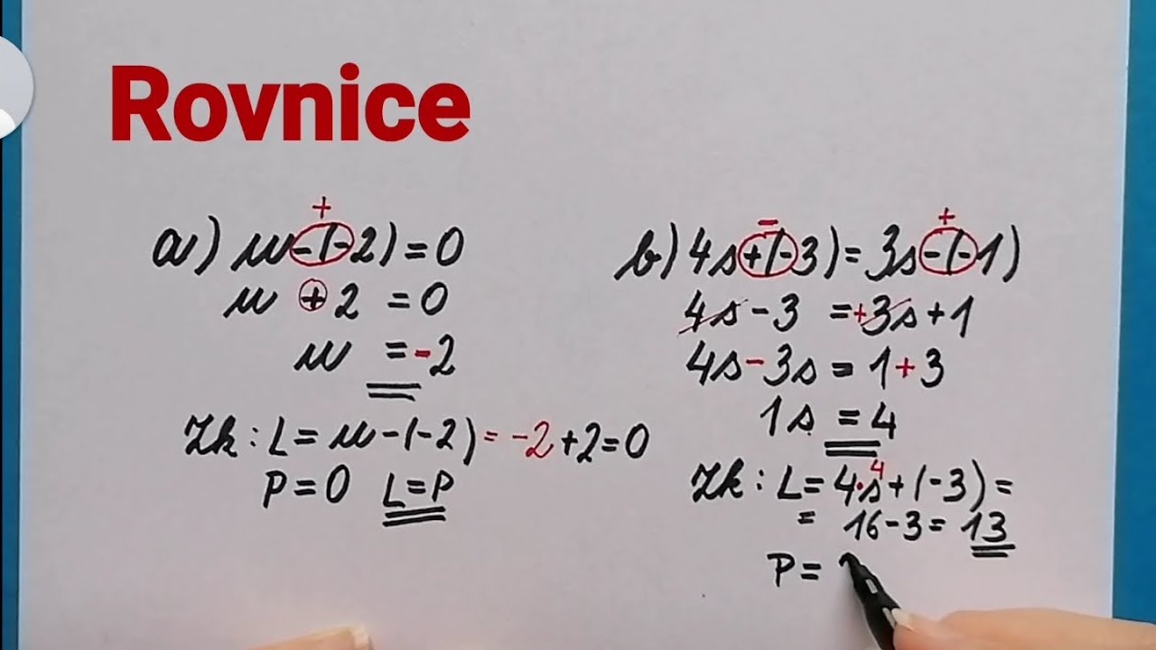 Lineární rovnice příklady 3 lehké - YouTube