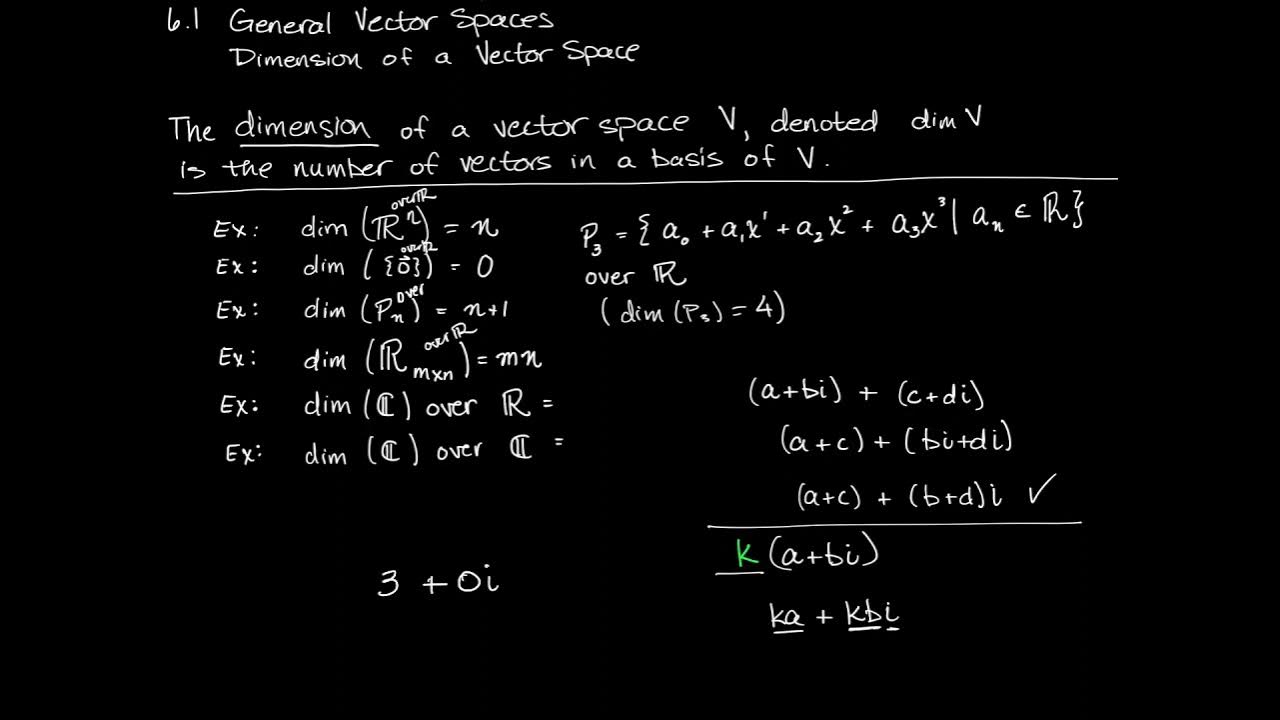 Dimension of a Vector Space - YouTube