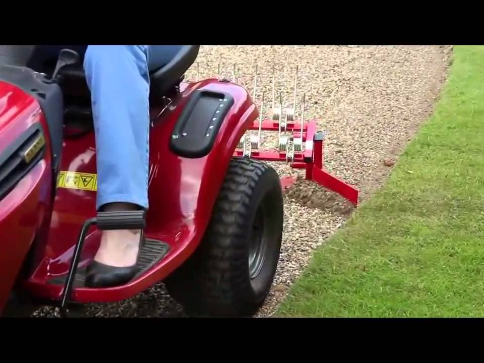 SCH 60" Towed Scarifying Rake (on gravel with sidebar) - YouTube