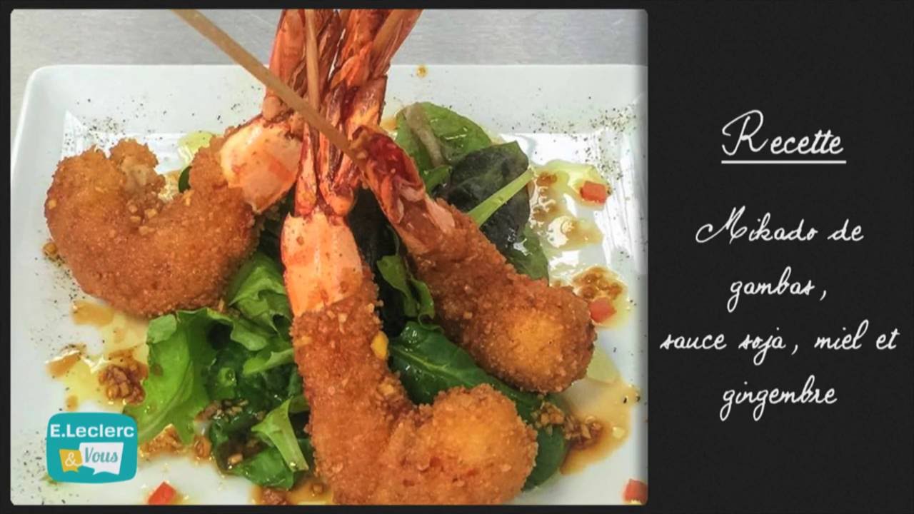 C’en cuisine – Mikado de gambas, sauce soja, miel et gingembre - YouTube