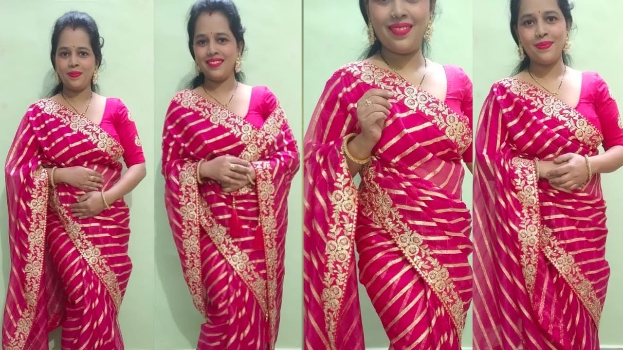 how to wear open pallu saree | party wear saree draping with open pallu ...