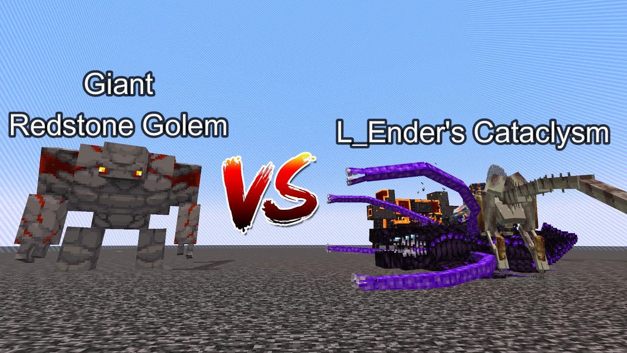Giant Redstone Golem vs L_Ender's Cataclysm Minecraft Mob Battle - YouTube