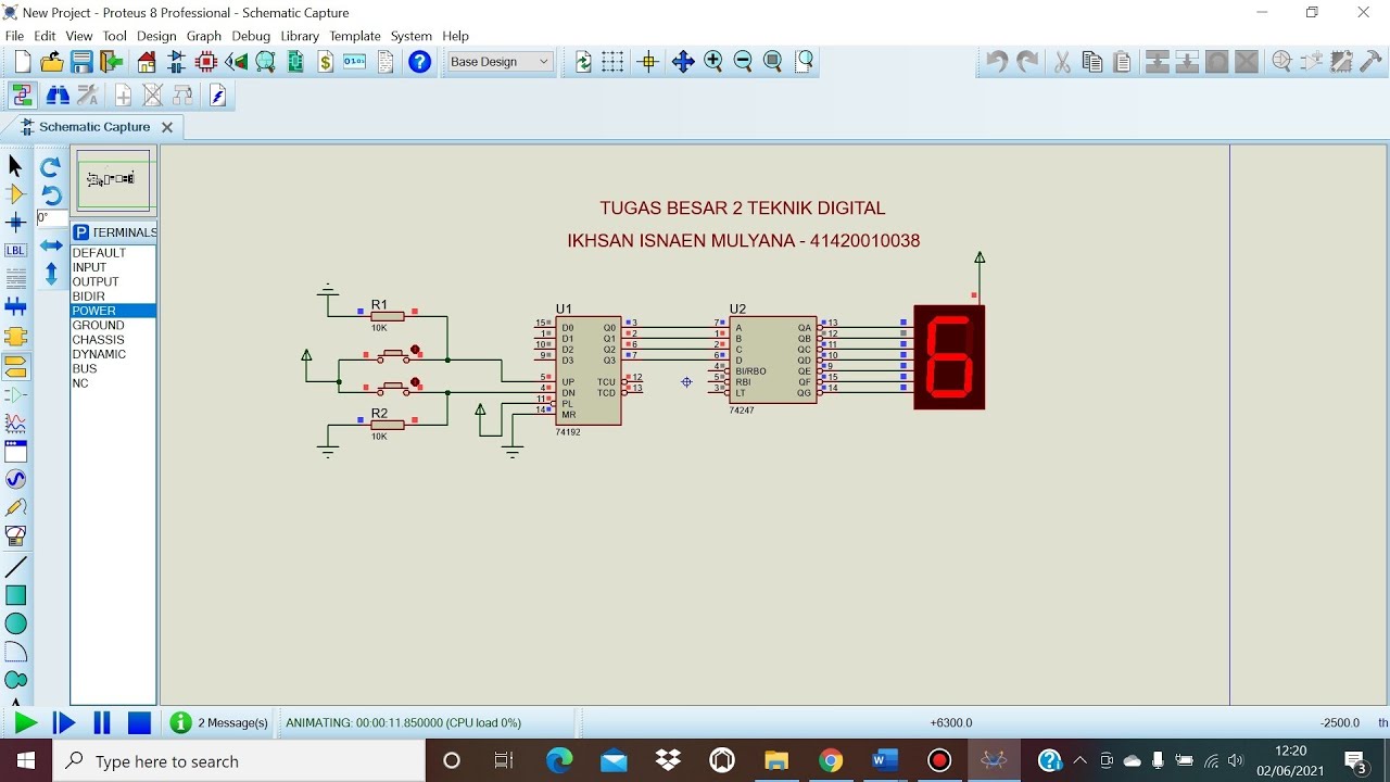 Rangkaian Counter UP & Down Genap Software Proteus 8 - YouTube