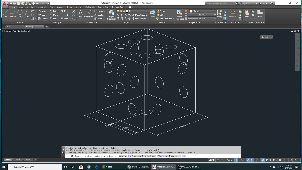 Drawing a wire frame die with Autocad - YouTube