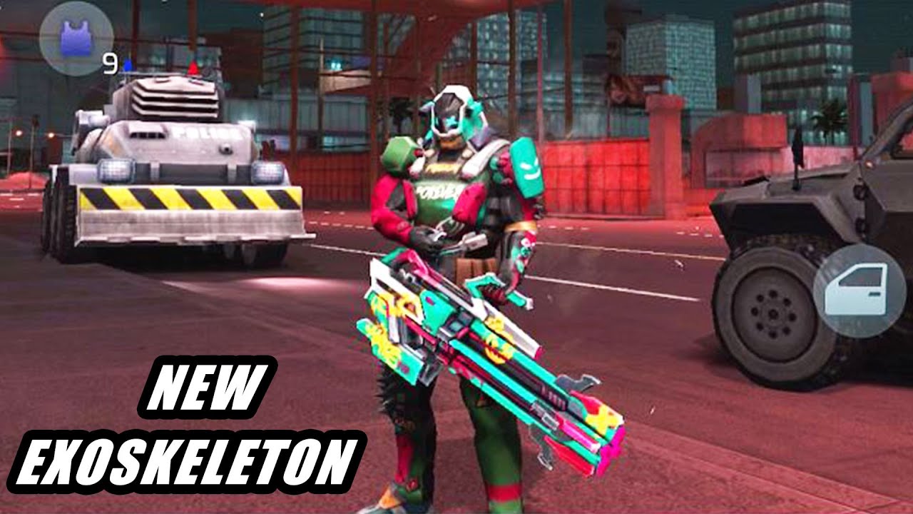 NEW EXOSKELETON - ENHANCED RENEGADE MAX LEVEL | MAYHEM GAMEPLAY | GANGSTAR VEGAS - YouTube