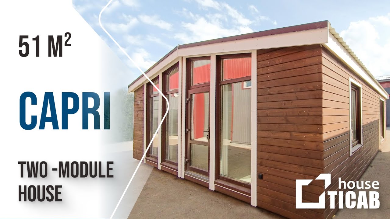 Modular wooden house for a young family, model Capri, 51 m2 ...