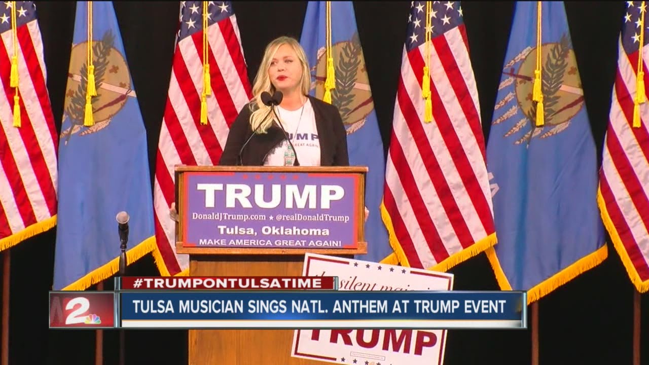 Tulsa Musician Sings National Anthem At Trump Event - YouTube