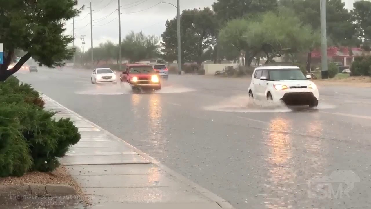 3-12-20 Phoenix, Glendale Arizona Heavy Rain, Street Flooding - YouTube