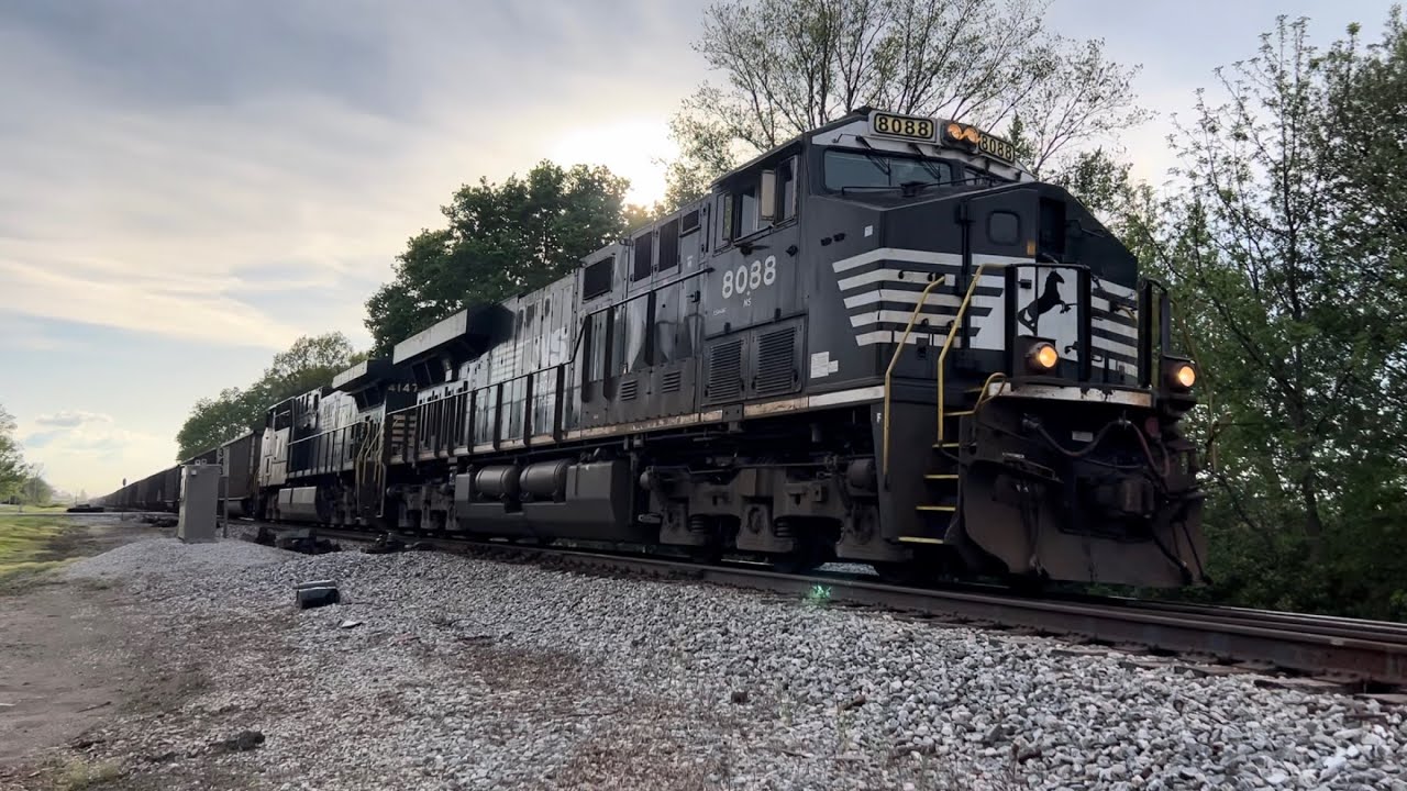 NS Loaded Coal Train Running Over Rail Joint @ Sadorus, IL - YouTube