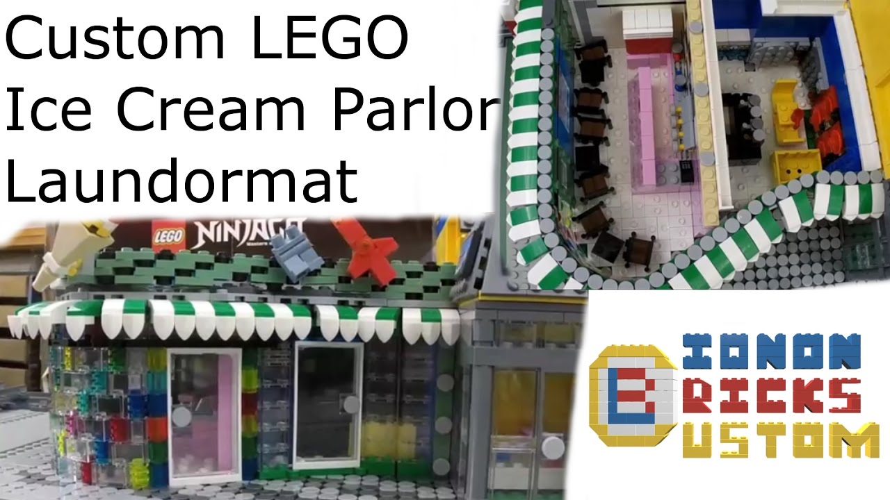 Custom LEGO Ice Cream Parlor and Laundromat Showcase! - YouTube