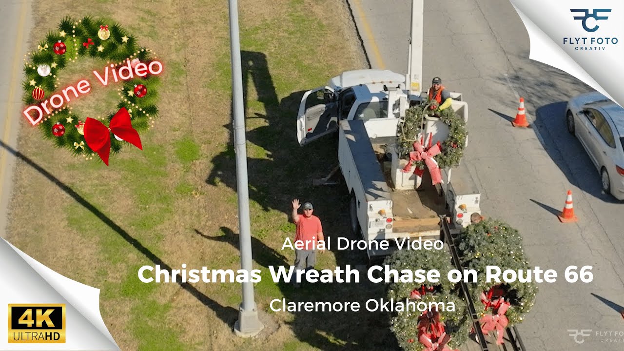 Claremore Christmas Wreath Chase on Route 66 | 4K UHD - YouTube