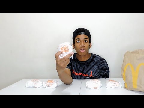 5 McDonald's Double Cheeseburgers Challenge (eaten fast) - YouTube