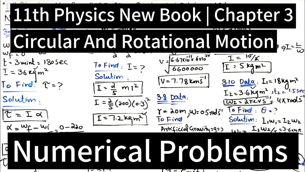 Numericals Chapter 3 Circular And Rotational Motion | 11th Physics New ...