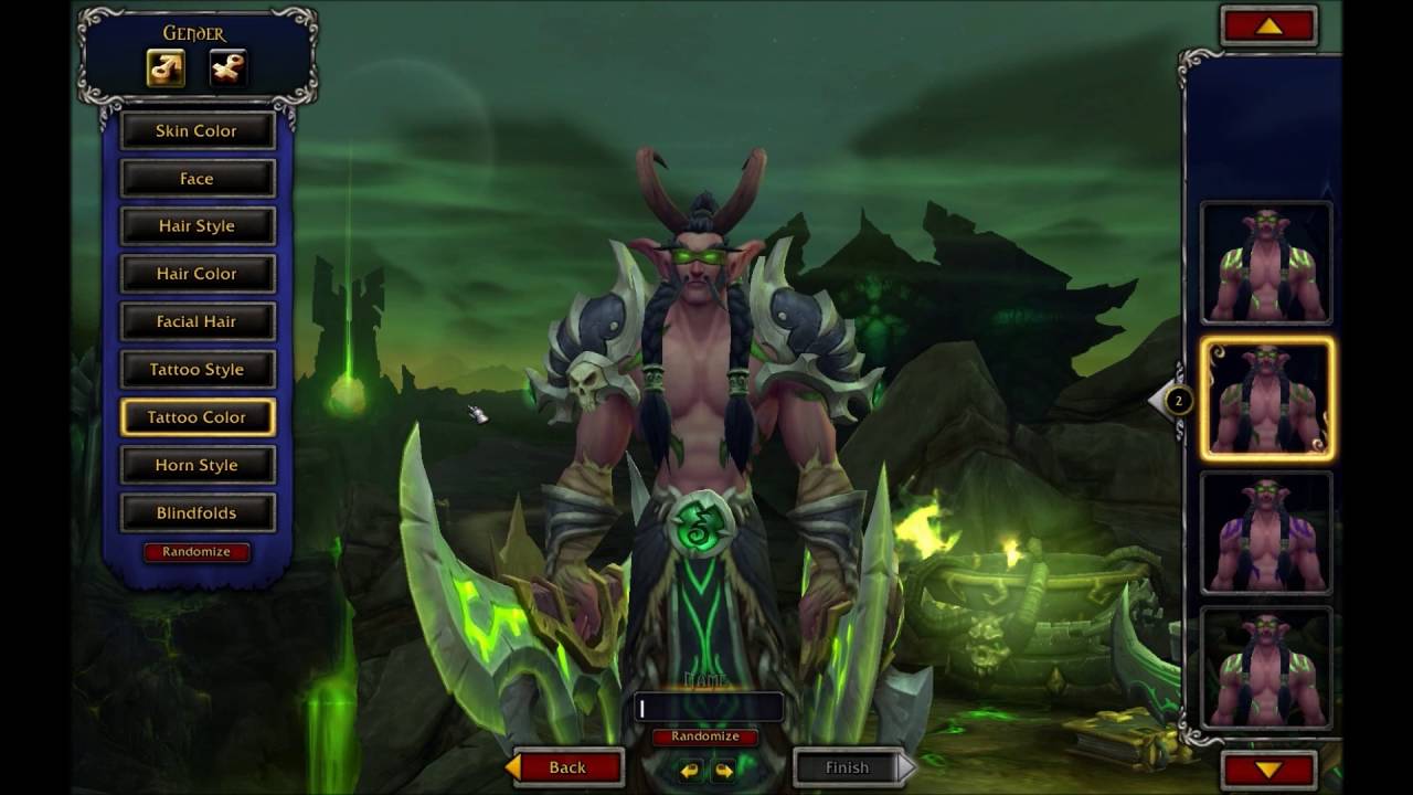 WoW Legion: Night Elf Demon Hunter customization options - YouTube
