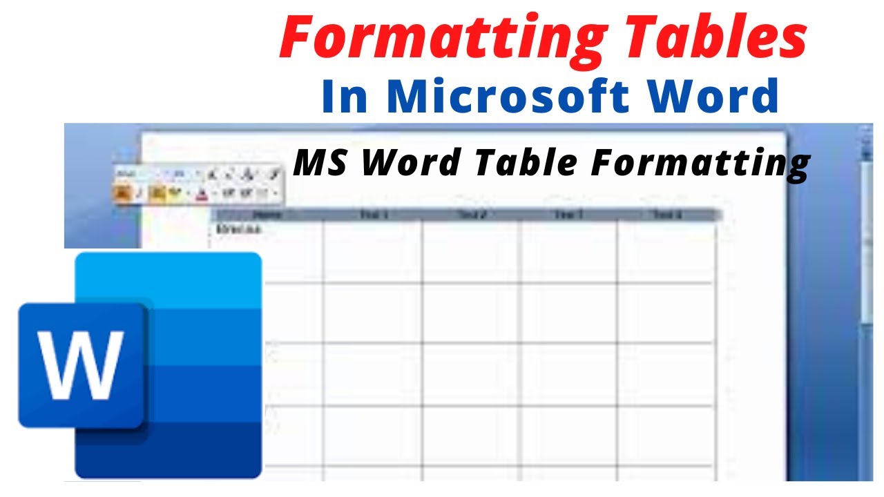 #Formatting Tables In Microsoft Word #MS Word Table Formatting - YouTube