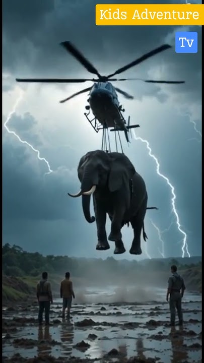 Rescue Elephant with helicopter 🦺 Rescue #trending #elephant #hathiraja ...