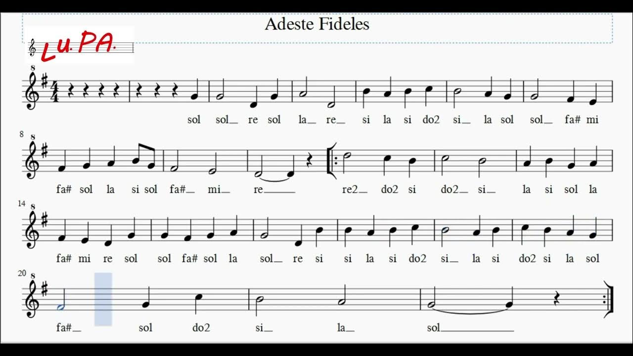 Adeste Fideles (Techno) - Flauto dolce - Note - Spartito - Karaoke - Instrumental - Canto - YouTube