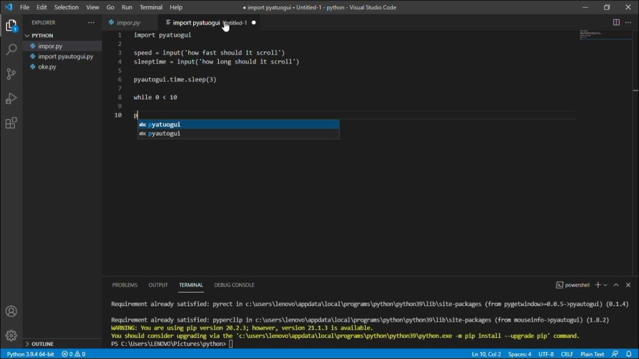 HOW TO MAKE A AUTO SCROLL UP WITH PYTHON - YouTube