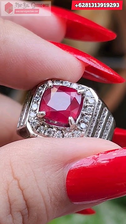 Batu Ruby Afrika Hc 3.69ct Ring silver aslinya lebih merah lagi Bagus dan murah #shorts - YouTube