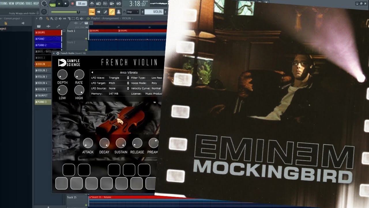 #30 Eminem - Mockingbird (90% accurate) full instrumental, Flstudio ...
