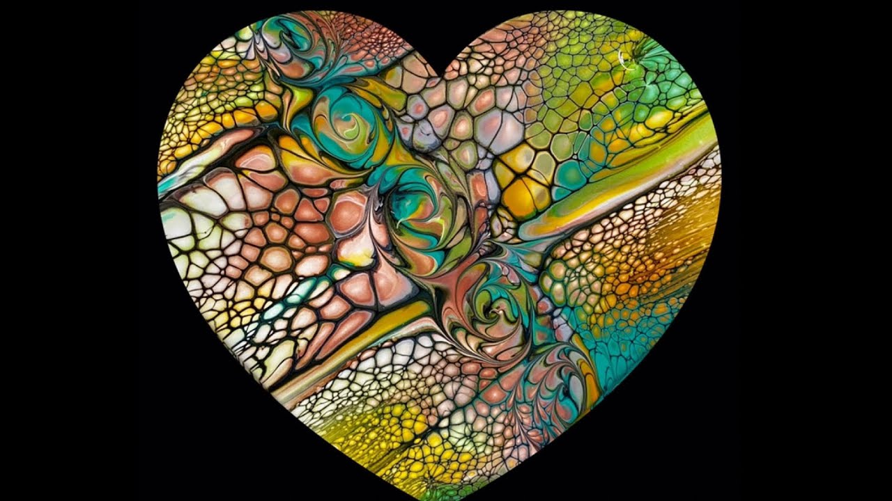 (1022) Heart Swipe and Swirl Technique ~ Paint Pouring - YouTube
