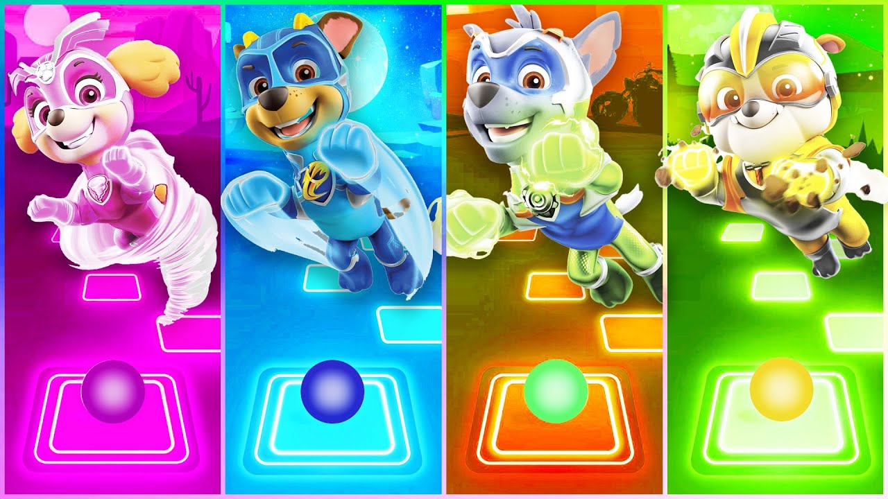 Paw Patrol Mighty Pups Super Team: Skye - Chase - Everest - Rubble ...