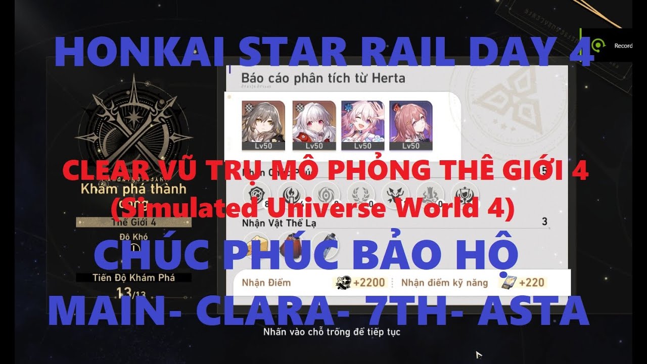 HSR Day 4: Clear Vũ Trụ Mô Phỏng Thế Giới 4 (Simulated Universe World 4 ...
