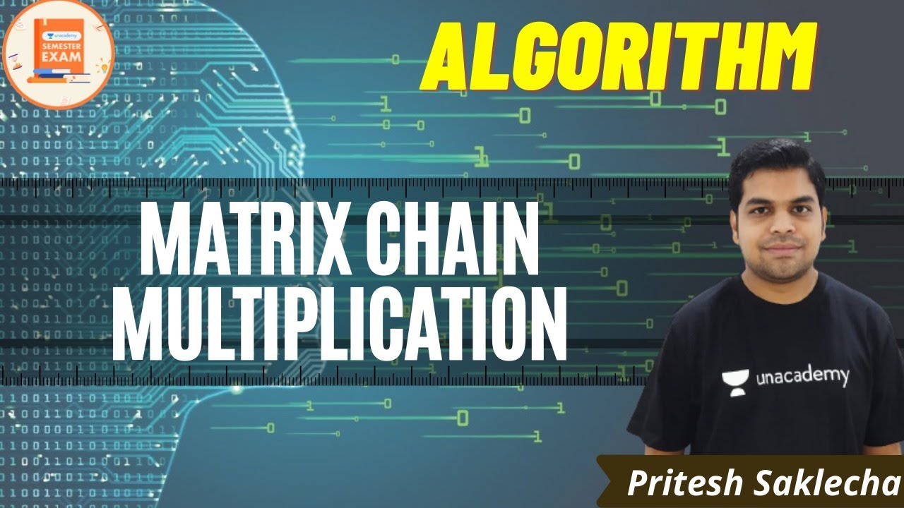 Matrix Chain Multiplication Algorithm Cse Gate Pritesh Saklecha Youtube