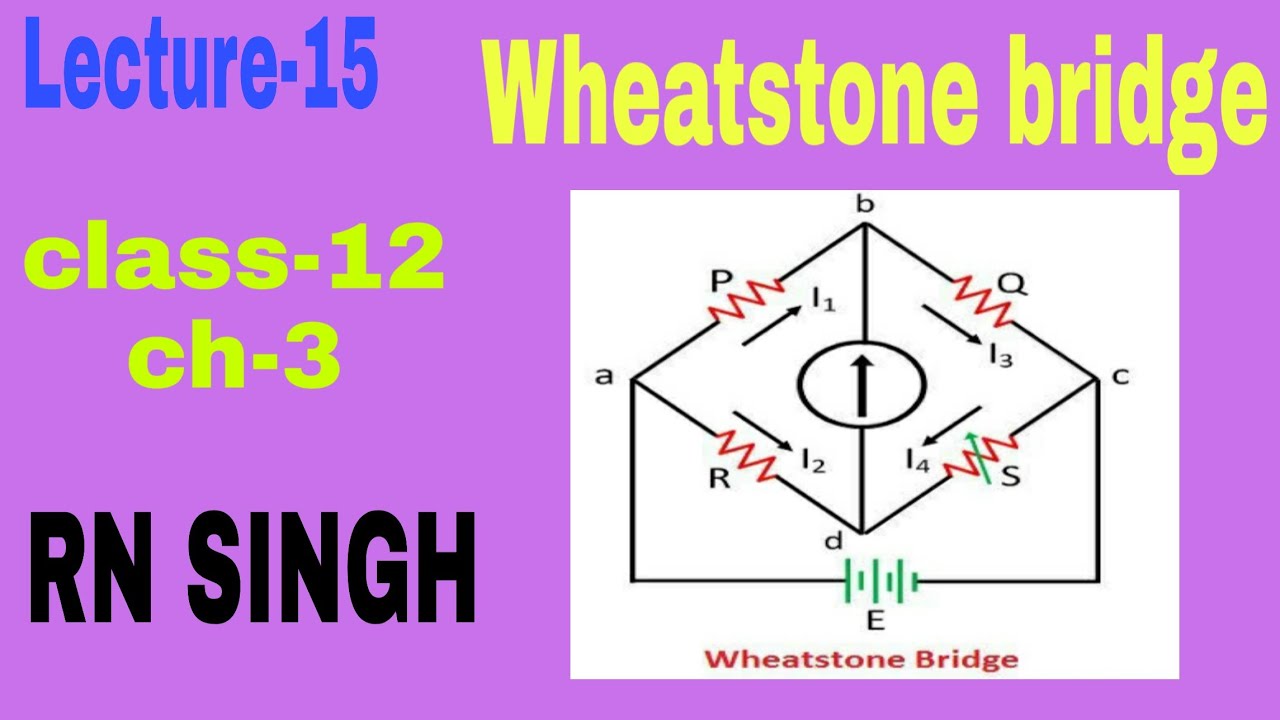 (Lecture-15) Wheatstone bridge. Class-12 (ch-3) current electricity ...