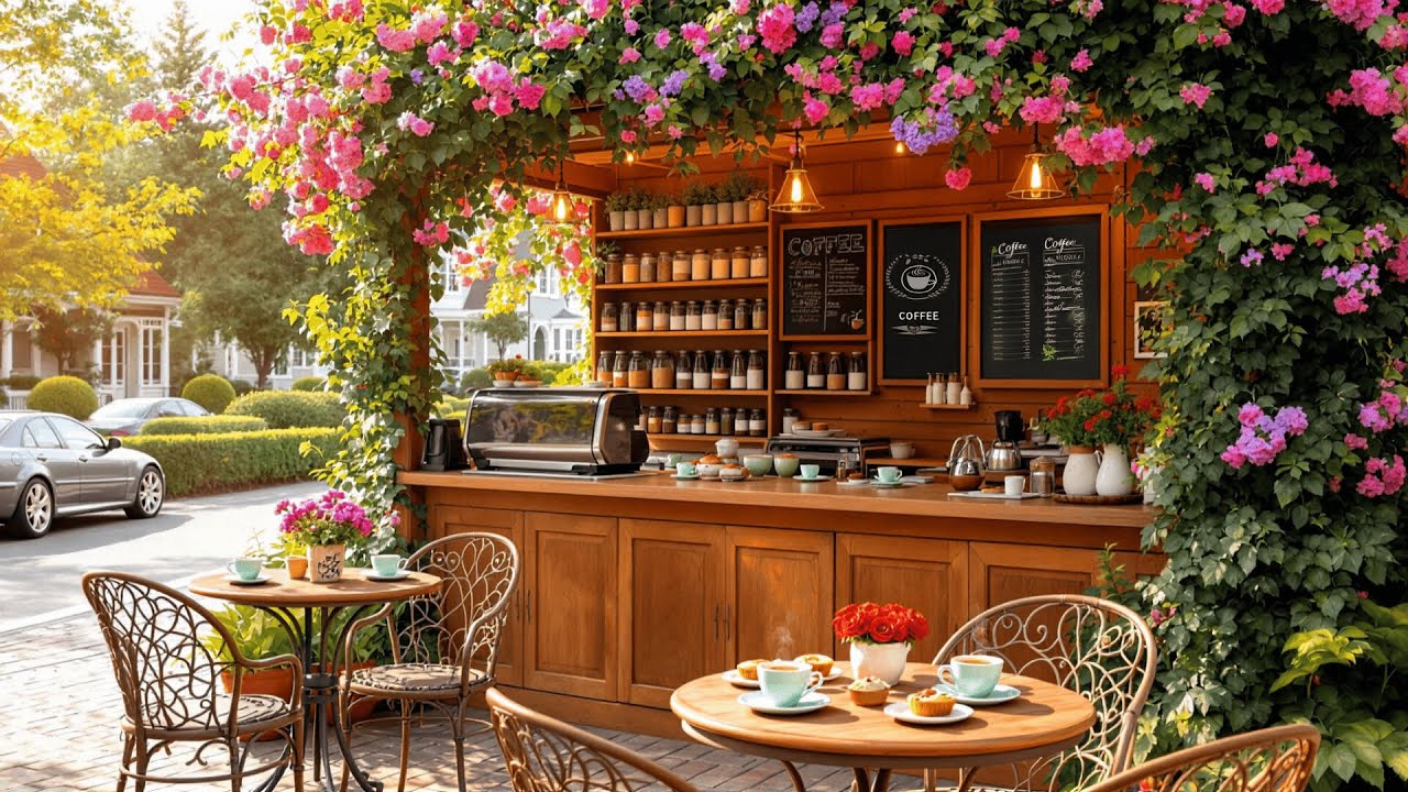 Morning Spring Jazz ☕ Tranquil Jazz Music at Spring Coffee Shop ...