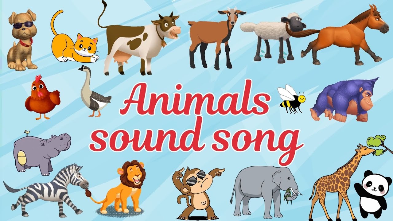 Animal Sounds Song |Learn Farm & Zoo Animals for Toddlers|English ...