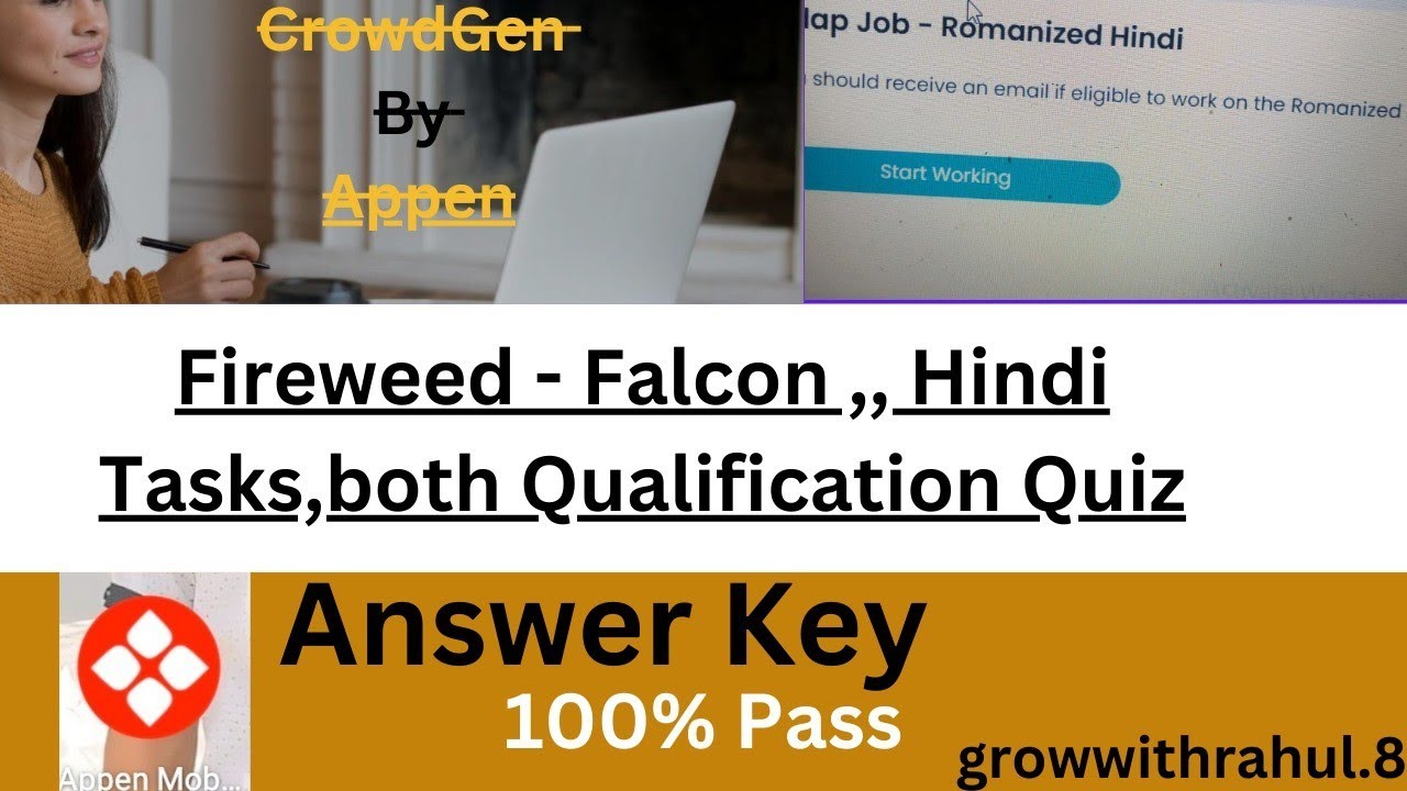 "Crowdgen/Appen Fireweed Qualification Quiz: Questions, Answers, and ...