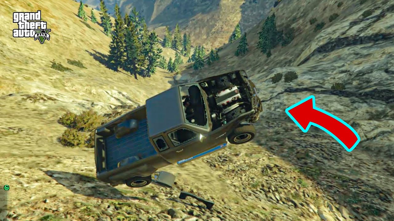 GTA 5 Driving Real Cars off Cliffs | GTA 5 Cliff Drops & Jumps (GTA V ...