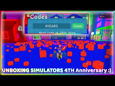 Unboxing's 4TH Anniversary!!! | OP CODES! | Roblox | Unboxing Simulator ...