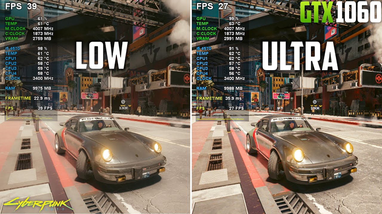 GTX 1060 3GB | Cyberpunk 2077 Low vs Ultra Graphics Comparison | FPS ...